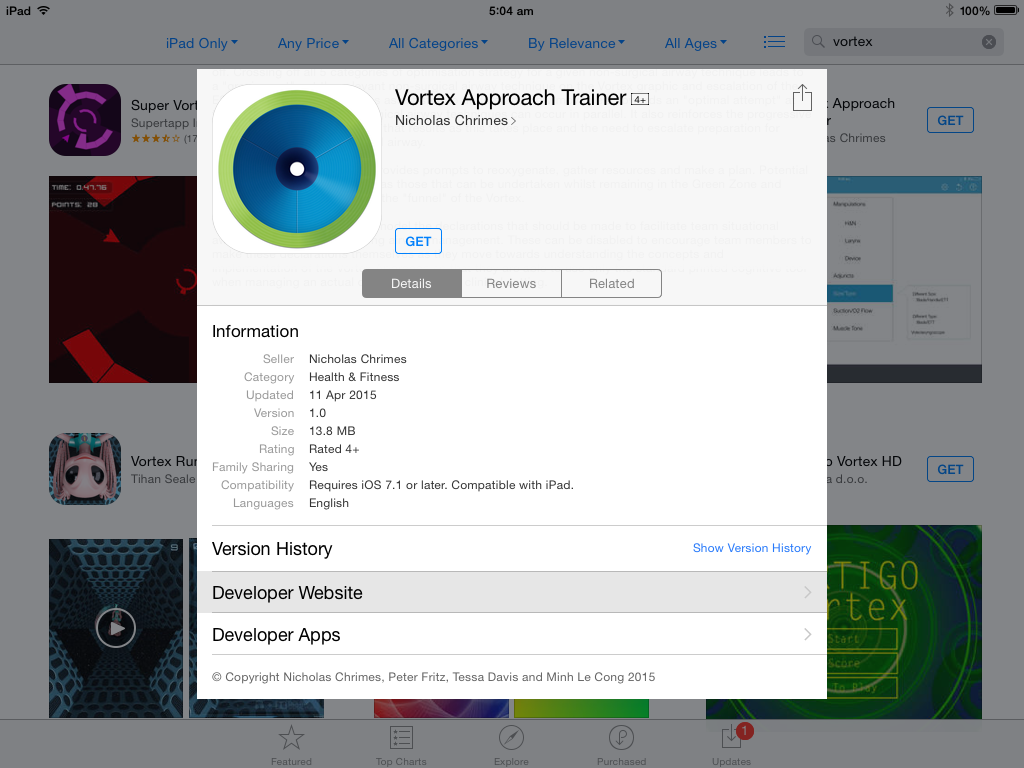Vortex Approach App available now! – Prehospital and Retrieval Medicine ...